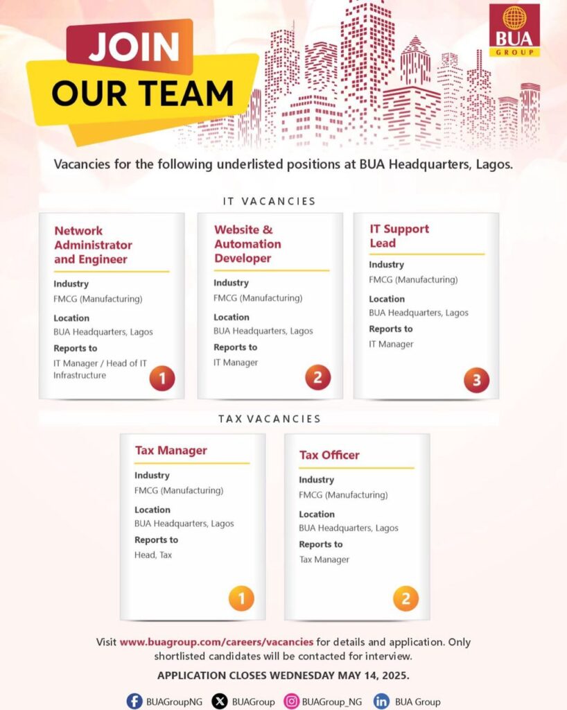 BUA Group Graduate Recruitment 2025 - NEWMAN SUB